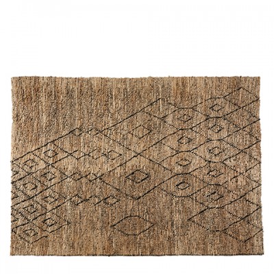 NATURAL JUTE RUG WITH BLACK PATTERN CARPETS, RUGS